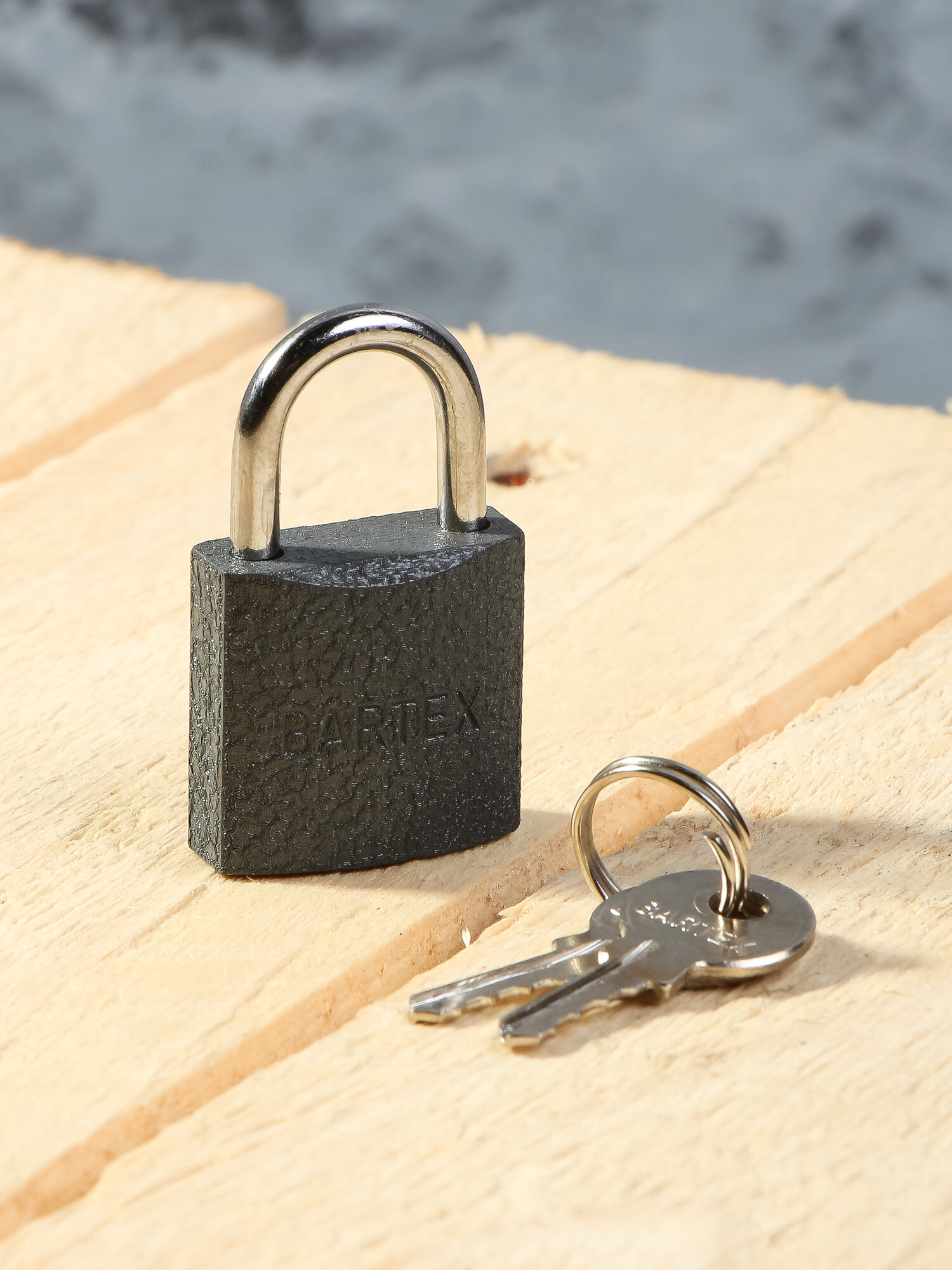 Замок навесной Bartex 504658 чугунный цилиндровый 25 мм с автоматическим запиранием и 2 ключами в блистере