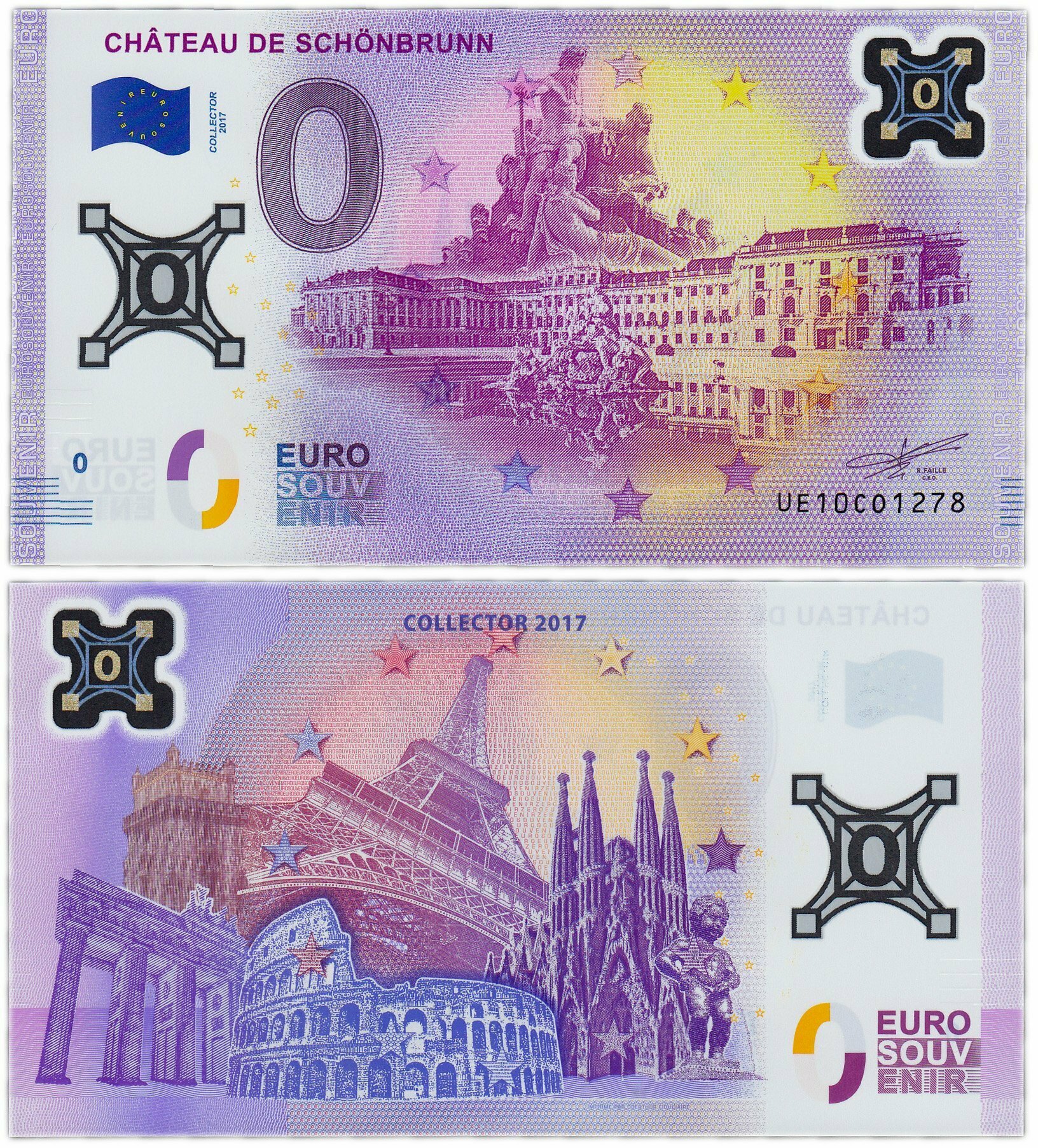 0 евро euro "Дворец Шёнбрунн" Collector 2017 Пластик лимитированная серия