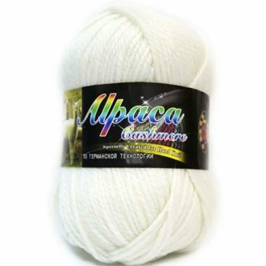 Пряжа Color City альпака кашемир 2001 белый (10 мотков)