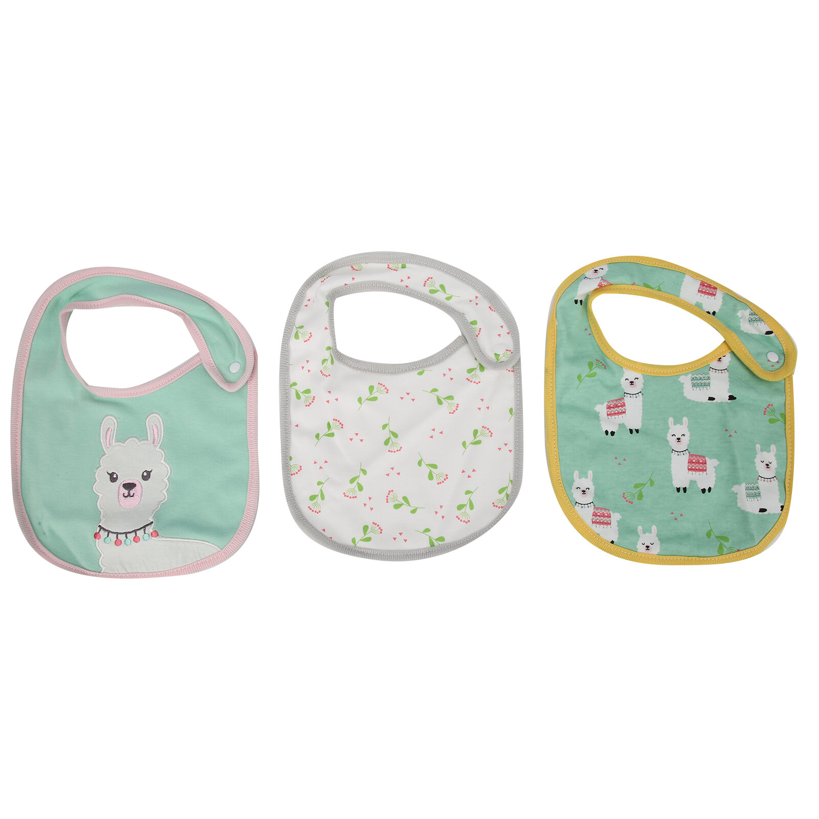 3Pcs Insular Baby Cotton Bibs Cotton Cartoon Print Pattern Eating Saliva Towel Infant ProductsAlpaca