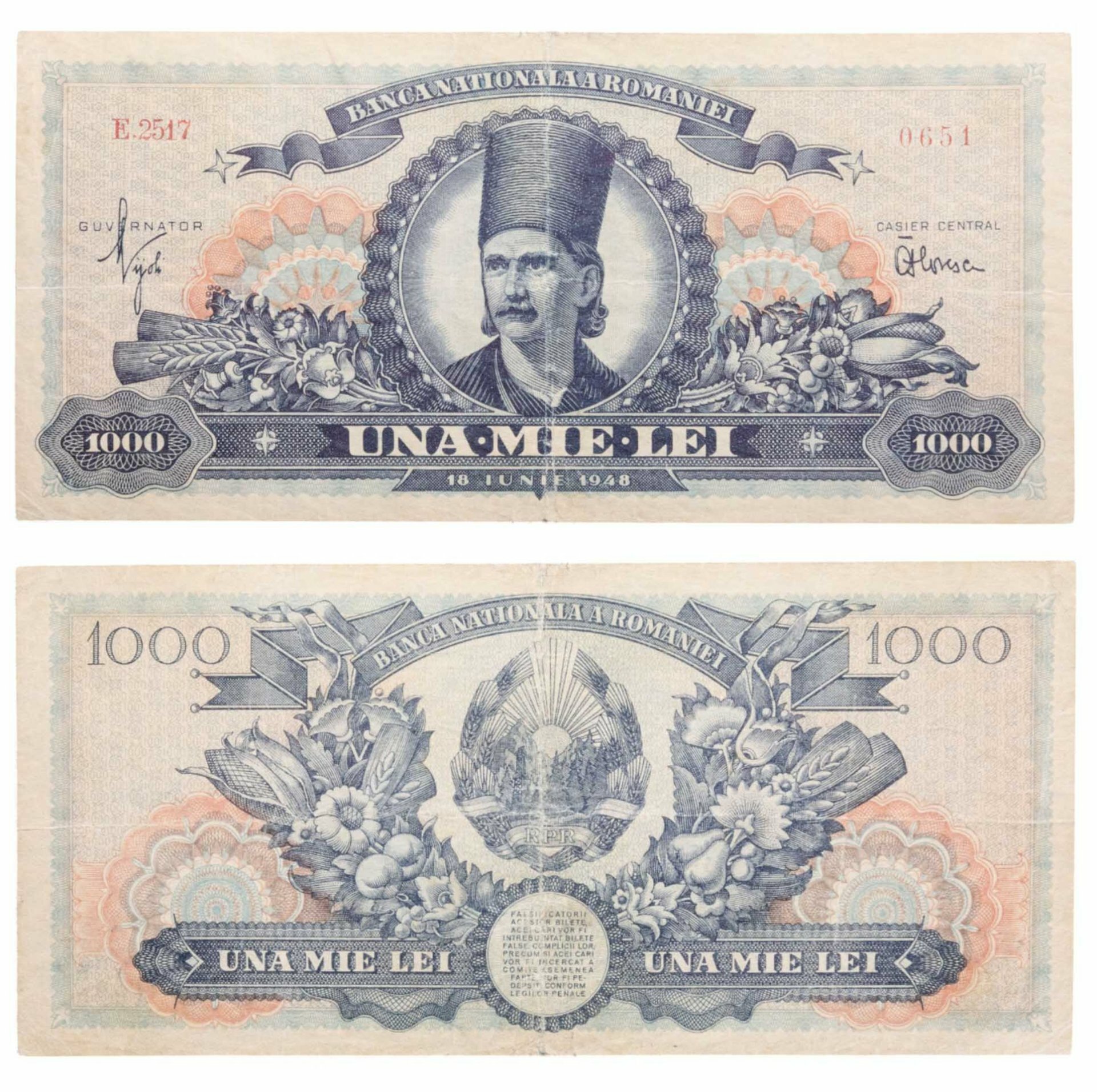 Румыния 1000 лей 1948