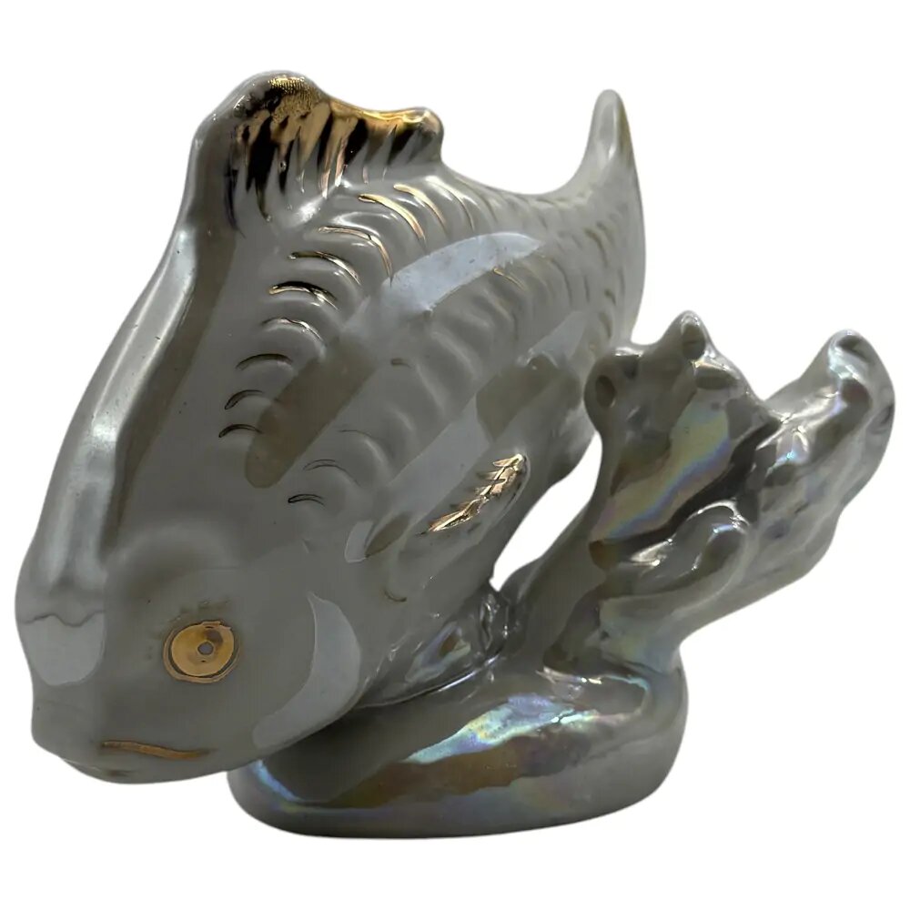 Фарфоровая статуэтка "Карп", автор Кожин П. М, 1964 г, Дулево, СССР