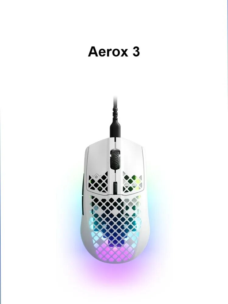 SteelSeries Игровая мышь проводная Aerox 3, белый