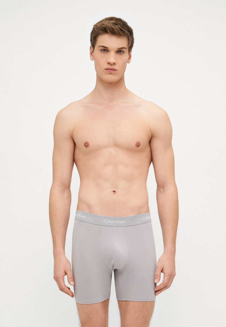 Трусы CALVIN KLEIN Boxer BRIEF 3 PACK, комплект из 3 шт., размер S, серый, голубой, синий — фото 1