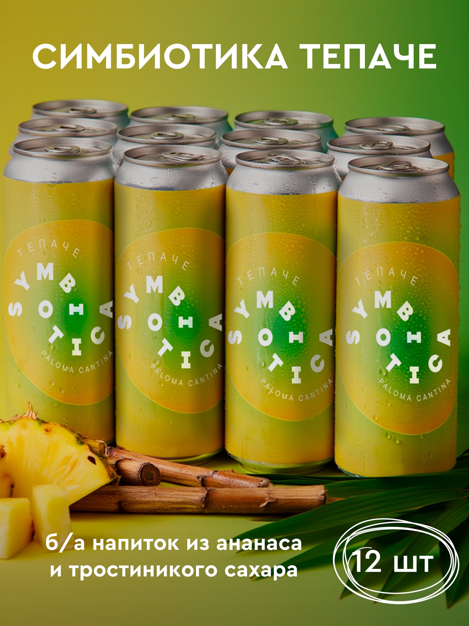 Напиток брожения безалкогольный "Симбиотика Тепаче" - 12 банок по 330 мл