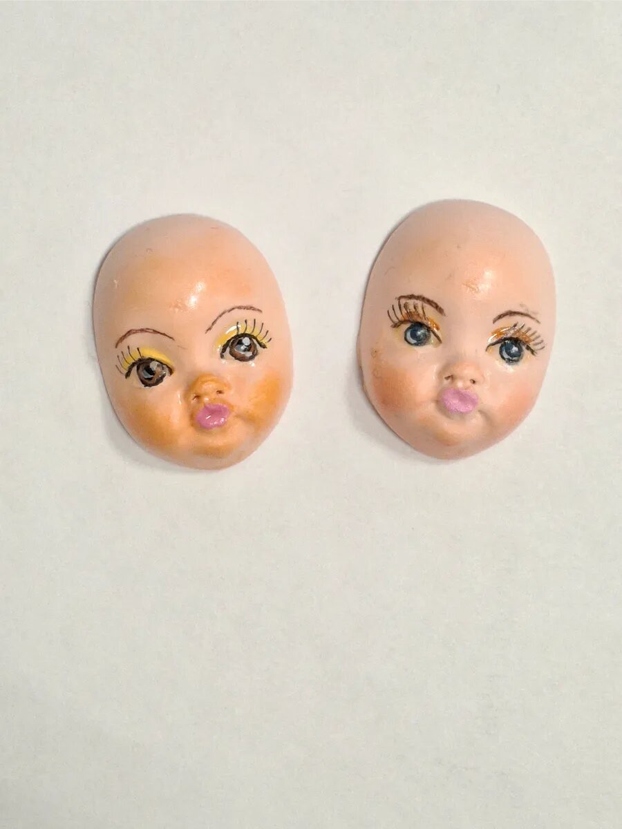 Набор раскрашенных лиц 2 шт для ватных игрушек