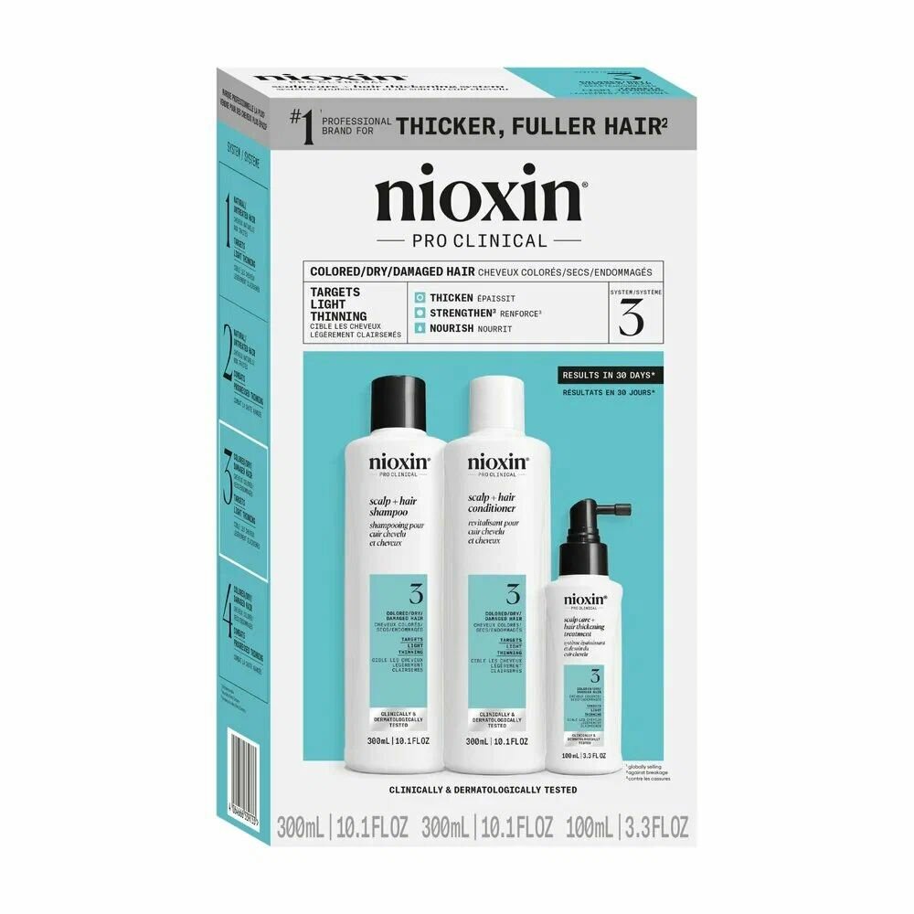Nioxin - System 3 Kit Набор Шампунь 300 мл + Кондиционер 300 мл + Маска для кожи головы и волос 100 мл