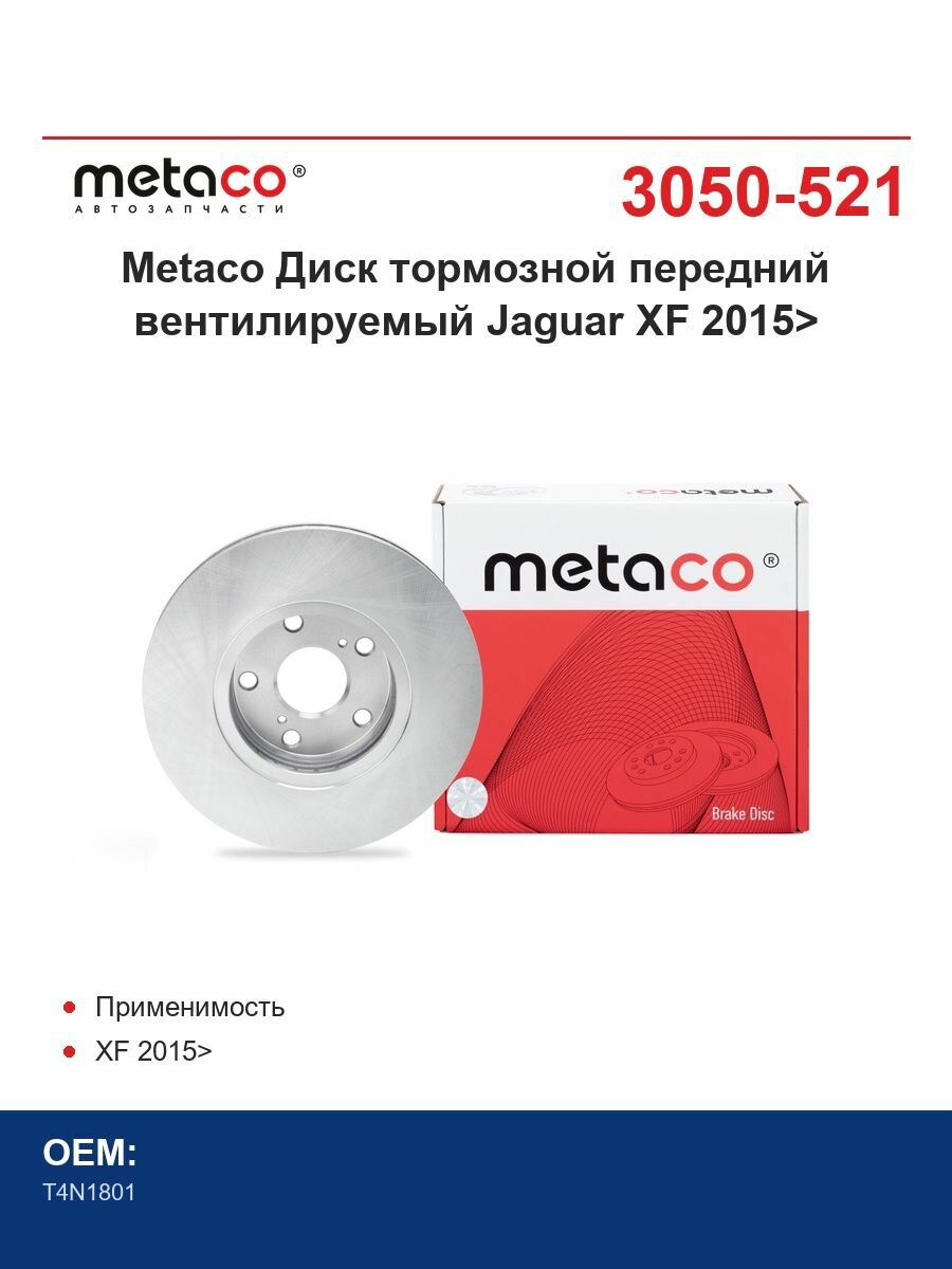 Metaco Диск тормозной передний вентилируемый Jaguar XF 2015>
