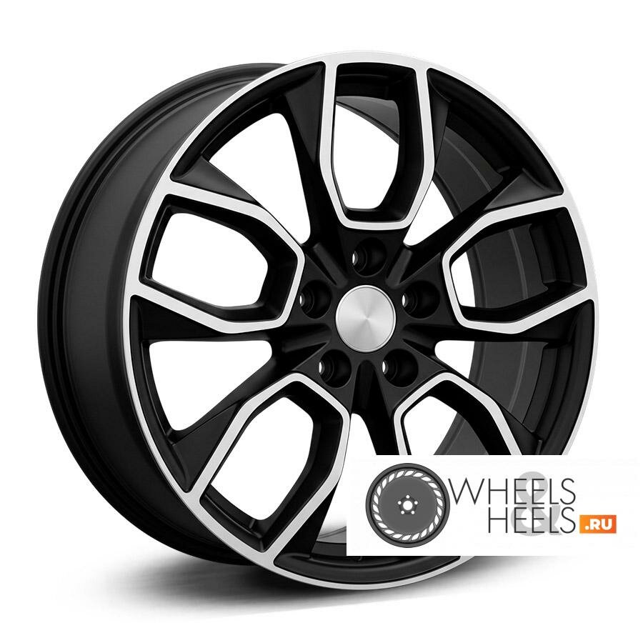 Диск автомобильный литой KHOMEN WHEELS 1713 17x7 5x112 et45 dia57.1 Черный с полированной лицевой поверхностью