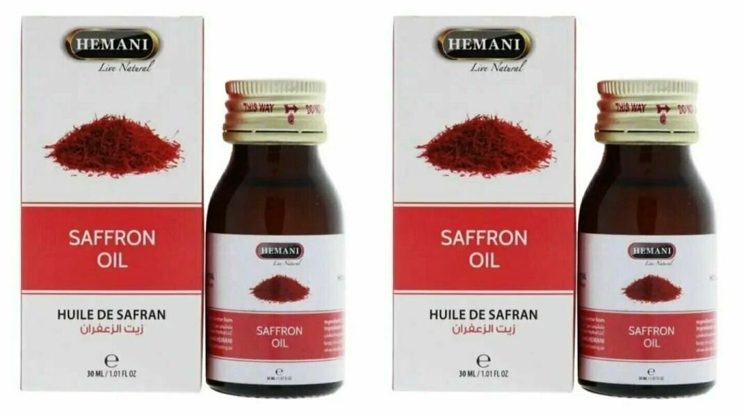 Hemani Масло шафрана для добавления в косметические средства Saffron oil, 30 мл, 2 шт