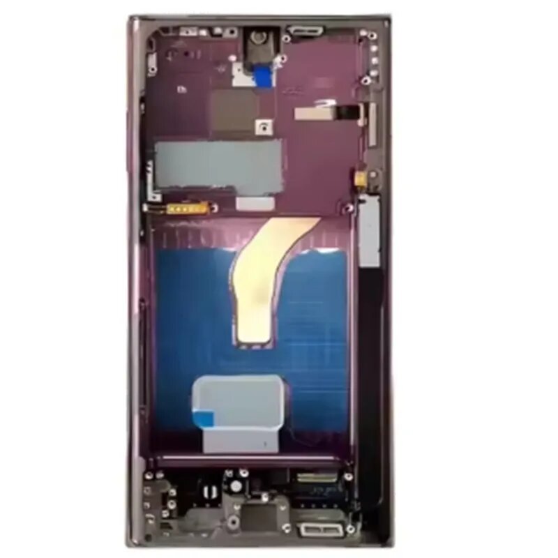 6,67-дюймовый OLED-дисплей для Samsung S22 Ultra 5G SM-S908B/DS S908N S908U S908E, сенсорный экран с диджитайзером в сборе с фиолетовой рамкой.