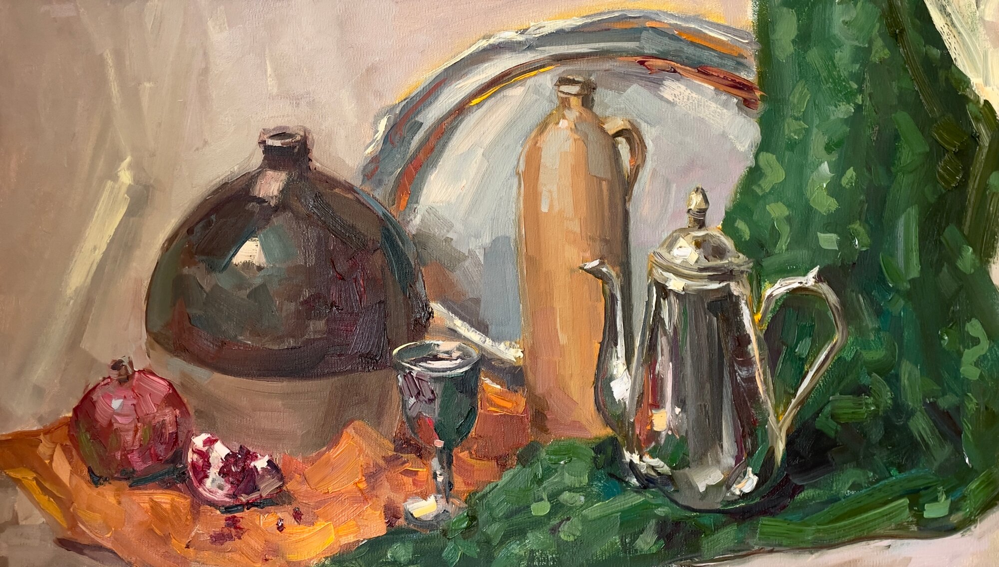 Живопись маслом, Натюрморт импрессионизм. «Грузия». 80*40 см