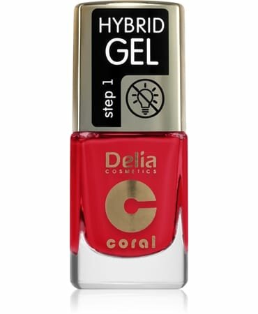Лак для ногтей Delia Cosmetics Coral Nail Enamel Hybrid Gel, оттенок 145, 11 мл
