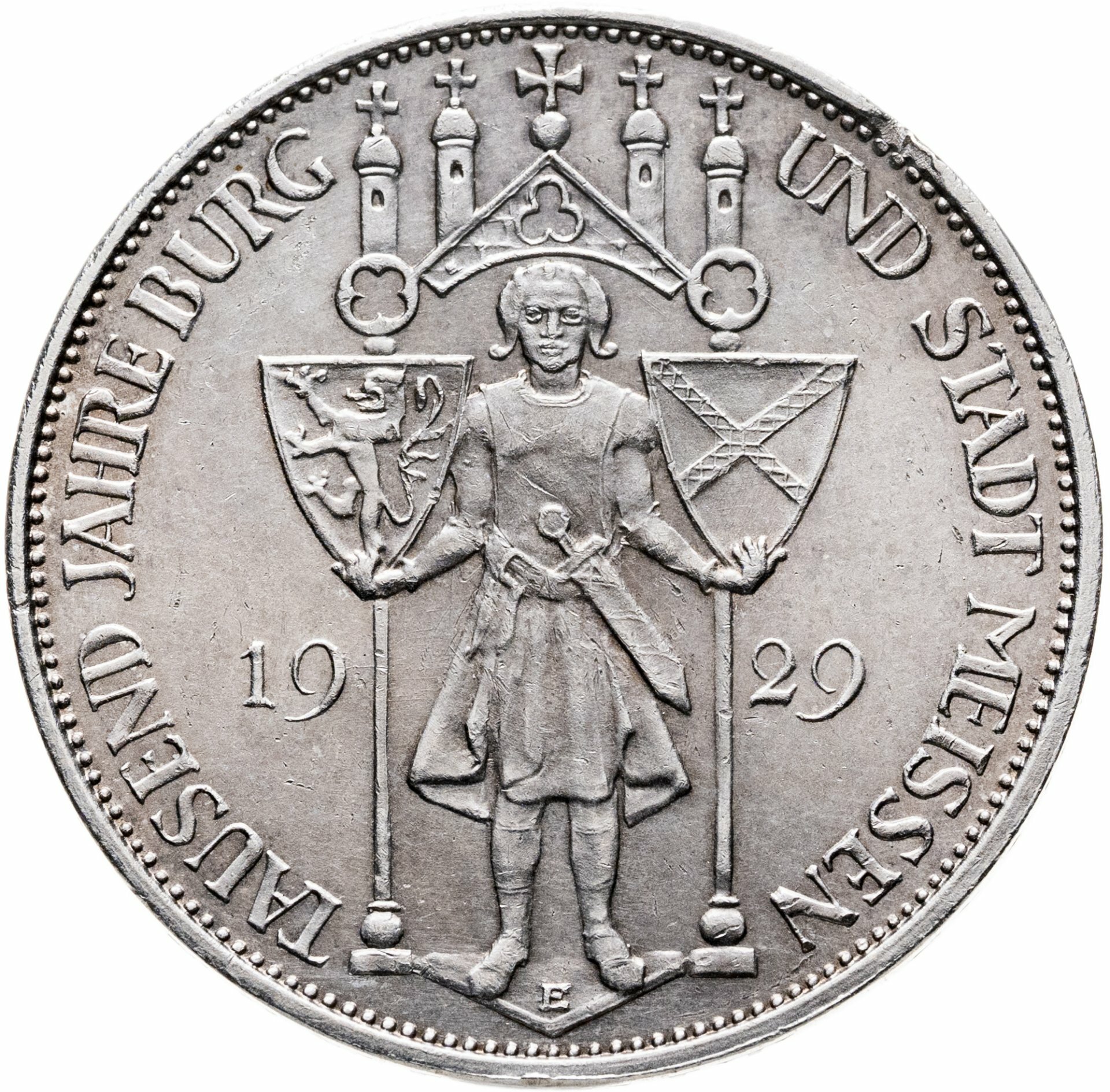 Германия 3 рейхсмарки 1929 "1000 лет Мейсену", Серебро 500, в сохранности AU-UNC