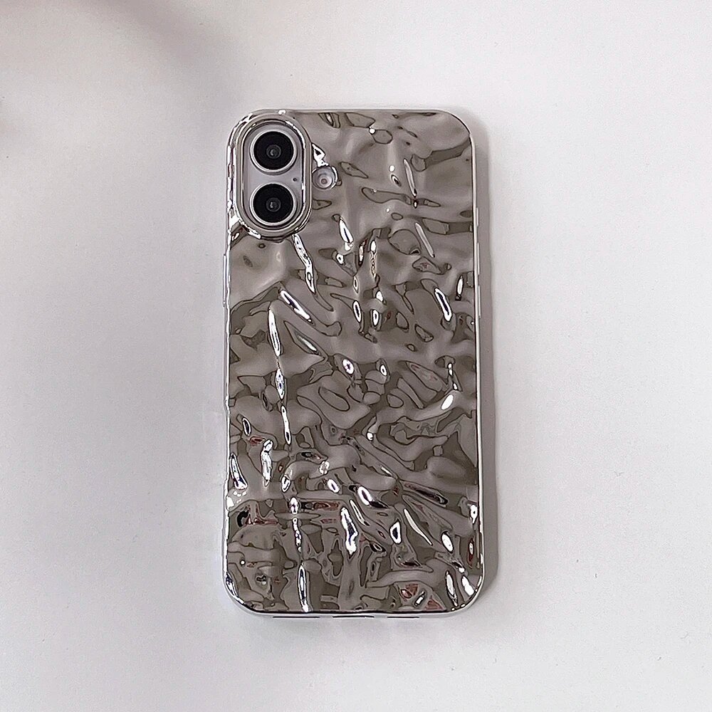 Чехол для телефона с гальваническим серебряным бумажным узором для iPhone 17, 16, 15, 14, iPhone13