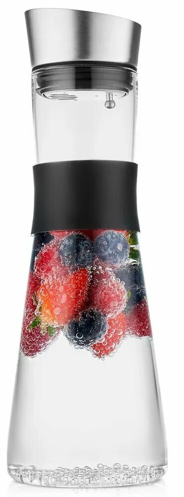 Кувшин-колба, графин для воды стеклянный 1 л с крышкой фильтром