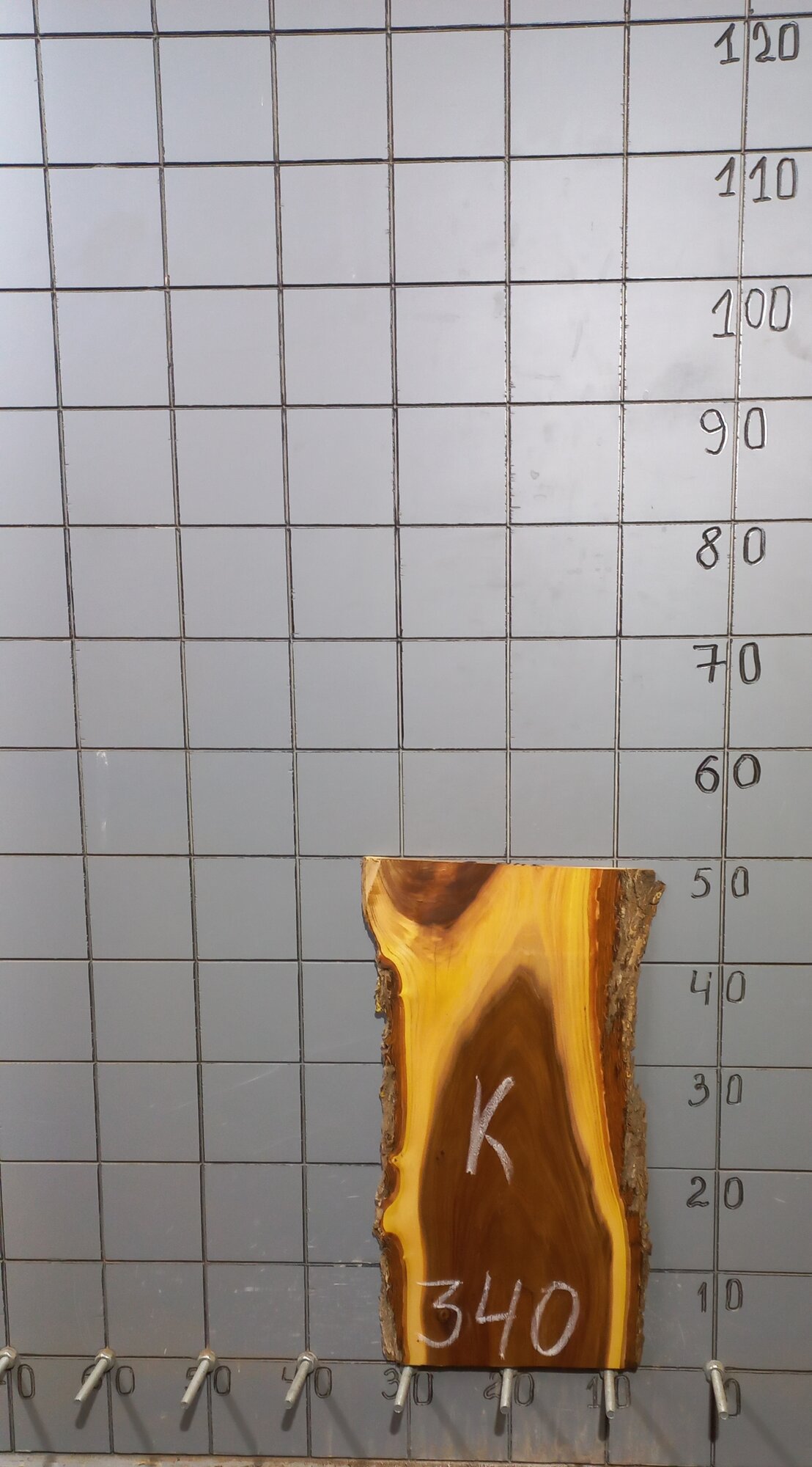 Слэб "Доклес" № 340, карагач, антисептический, необрезная, 2х19х45см