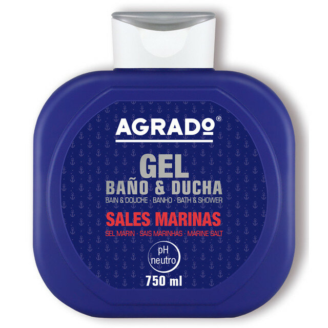 AGRADO Гель для душа Sales Marinas 750 мл с морским ароматом и увлажняющим эффектом