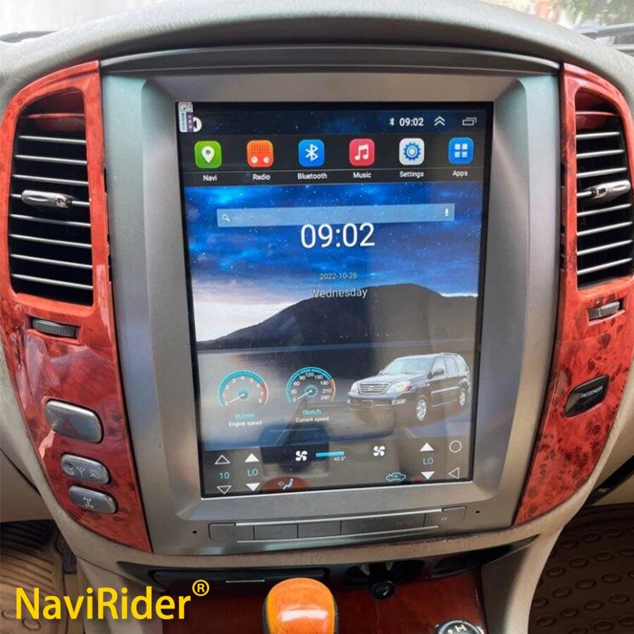 Android 14 GPS автомобильный радиоприемник 12,1-дюймовый экран для Toyota Land Cruiser 100 Sahara 2005 2006 2004 Tesla мультимедийный видеоплеер 256 ГБ T100