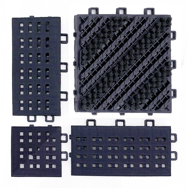 Серый противоскользящий коврик для входа 15x15 см для отелей, школ и ресторанов — прочный вязаный ковровый мат