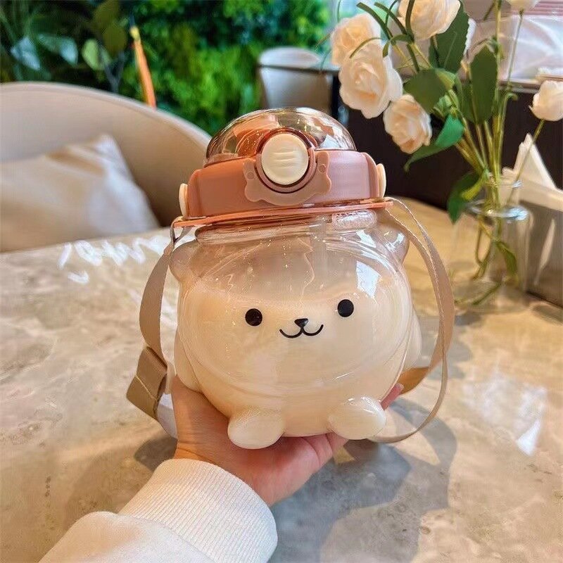 Летняя панда двойной напиток с высоким значением большой емкости для детей милый пластиковый стакан для воды маленький