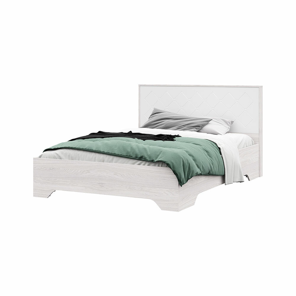 Кровать двуспальная 140х200 Сальма КР 023, цвет анкор/белый глянец