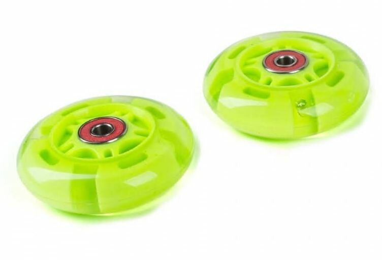 Колеса для самокатов 80мм светящиеся (PU, цвет зеленый) (пара)