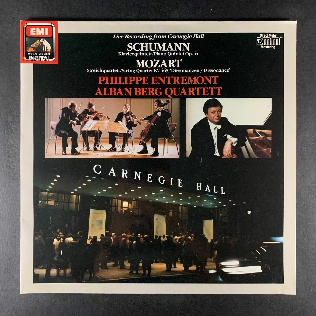 Schumann, Mozart, Philippe Entremont, Alban Berg Quartett - Live Recording From Carnegie Hall: Piano Quintet Op.44 / String Quartet KV 465 Dissonance (Виниловая пластинка)