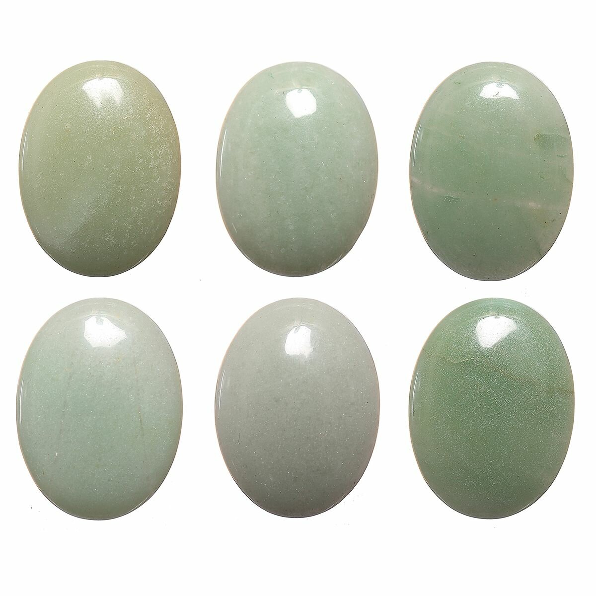 Кабошон каменный, 40х30мм, авантюрин зеленый, 1 шт.