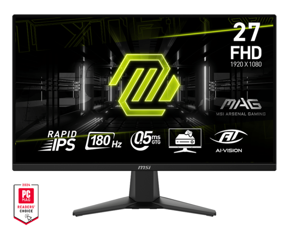 Монитор MSI MAG 275F, 1920x1080, 180 Гц, IPS, LED, 1000:1, 250 Кд/м², черный