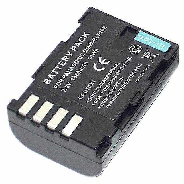 Аккумулятор для фотоаппарата Panasonic DMW-BLF19, DMW-BLF19E, 7.4V, 1860mAh, код mb077183