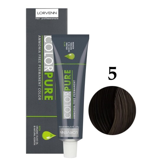 Краска для волос безаммиачная Lorvenn Color Pure, тон 5