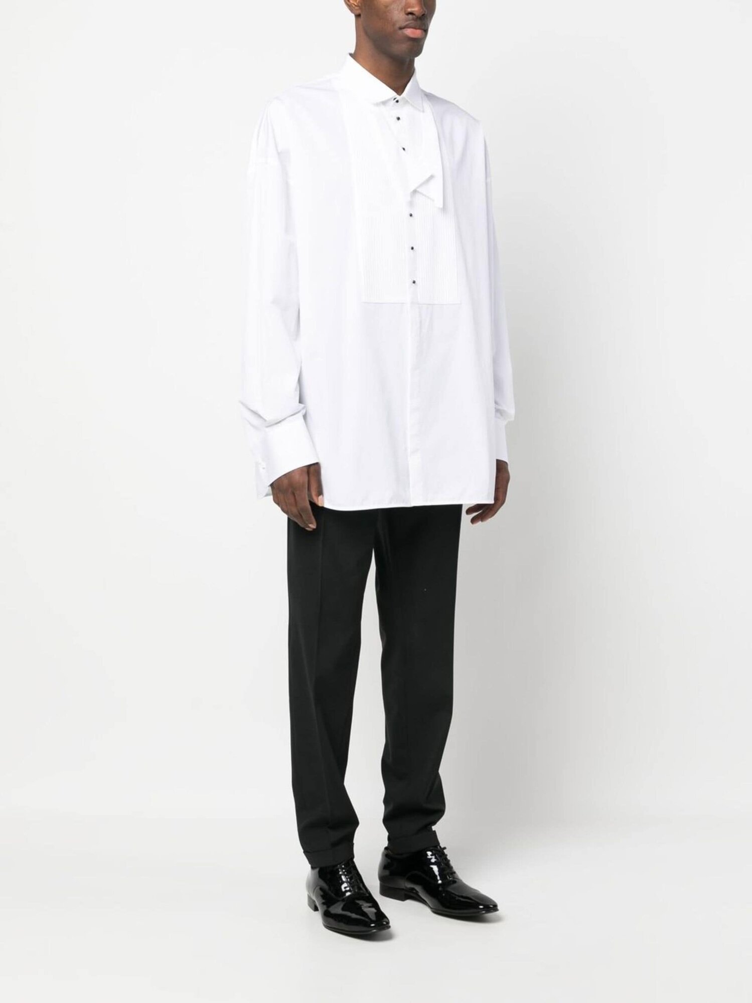 Рубашка DSQUARED2 Bib-style buttoned shirt, размер 46, белый — фото 1