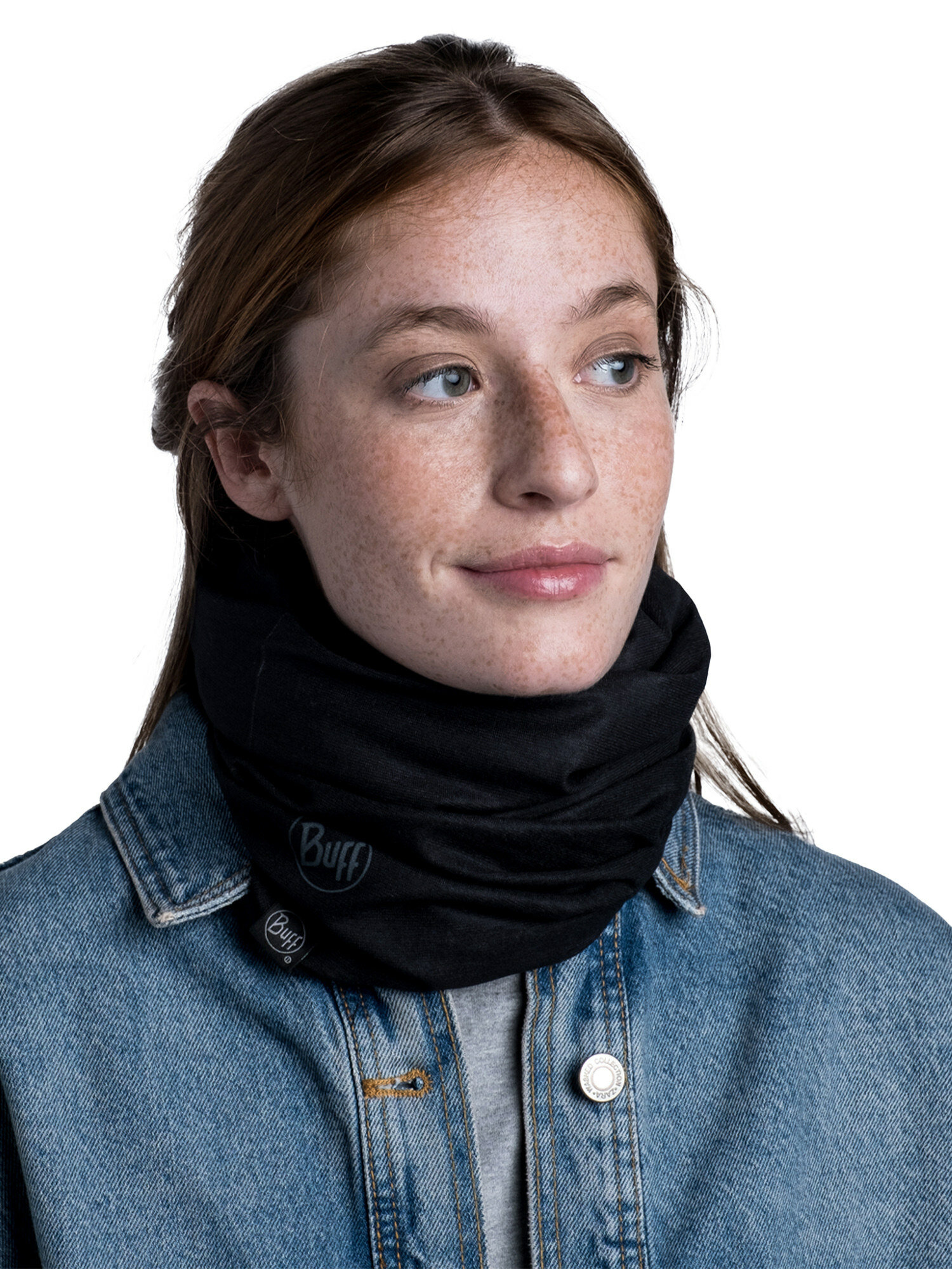 Снуд Buff Polar reversible для взрослых и детей,25х20 см, черный — фото 1