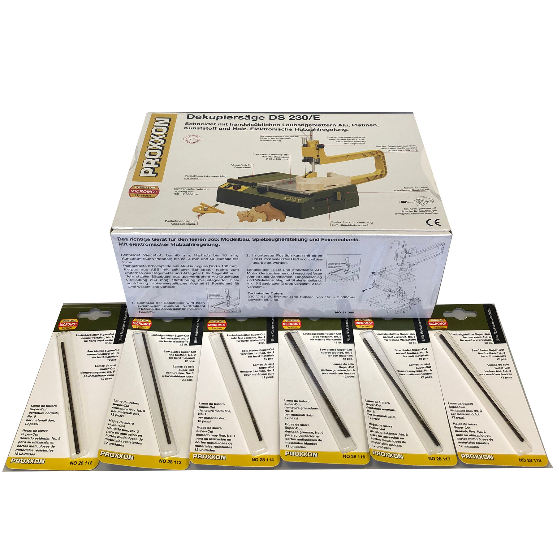 Электролобзик с большим набором пилок DS 230/Е, Proxxon