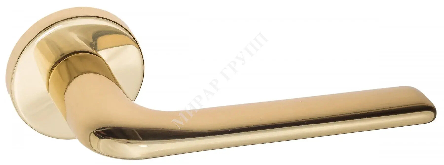 Дверная ручка на круглом основании Fratelli Cattini "LINEA" 7.7 на круглой розетке полированная латунь