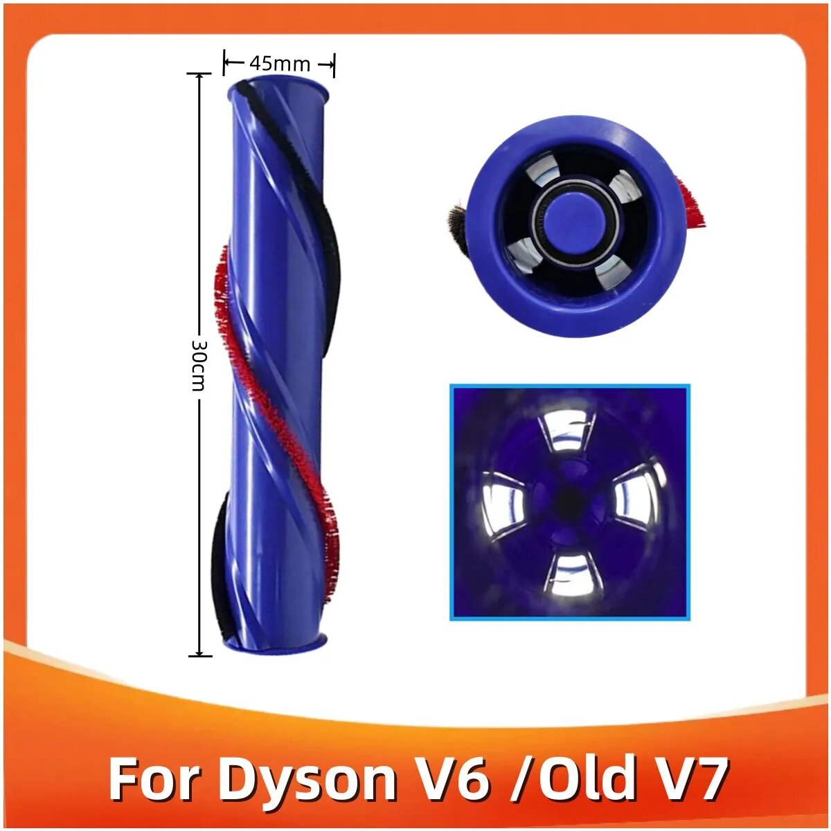 Щетка для пола из углеродного волокна с прямым приводом, замена рулонной щетки для Dyson V6 Old V7, беспроводная чистящая головка, щетка 966821 -01 Часть