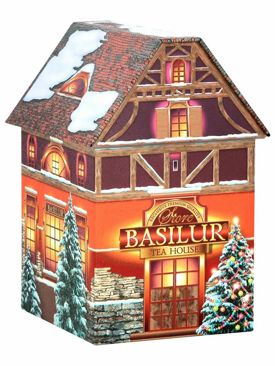 Чай Basilur "Рождественский Домик", в подарочной упаковке, черный, 100 гр