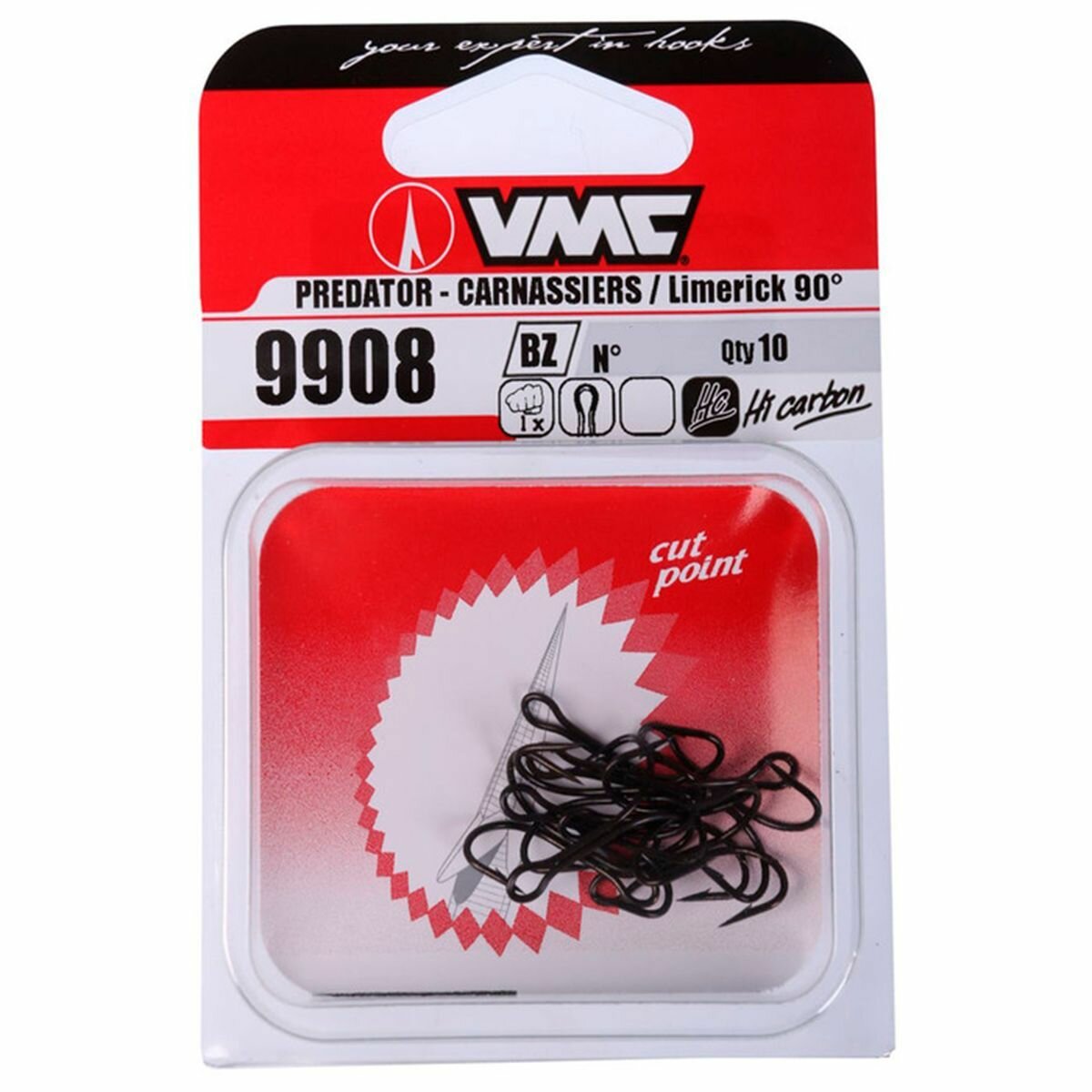 Крючки рыболовные двойные VMC 9908 BZ № 08 (10шт)