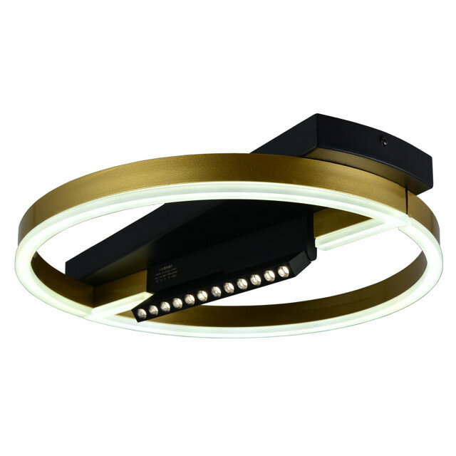 Люстра потолочная DECITY Драйв 12Вт+24Втх2 LED 3600Лм 3000/4000/6000К металл акрил черный золото
