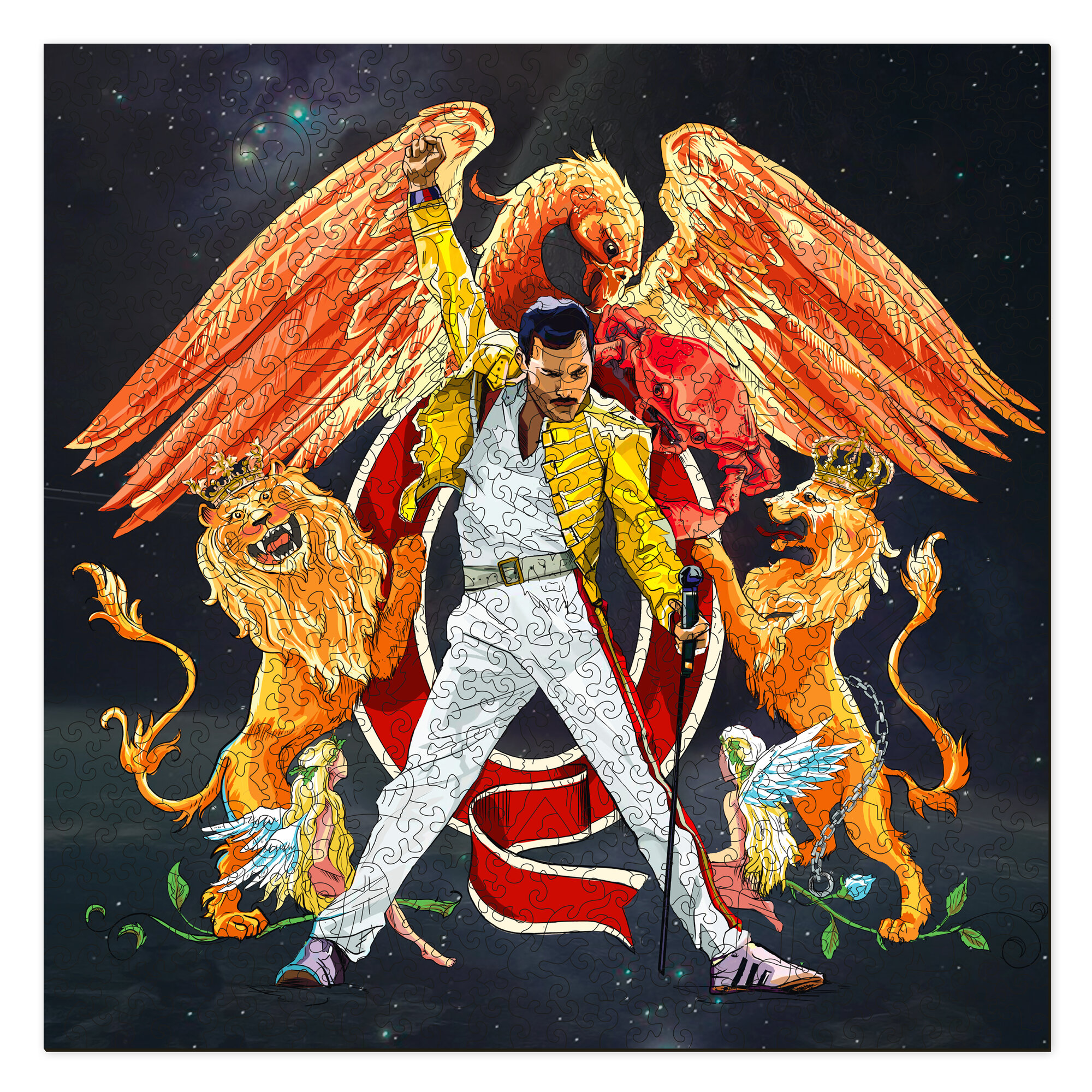 Деревянные пазлы для детей и взрослых/Фредди Меркьюри/подарочный набор/головоломка