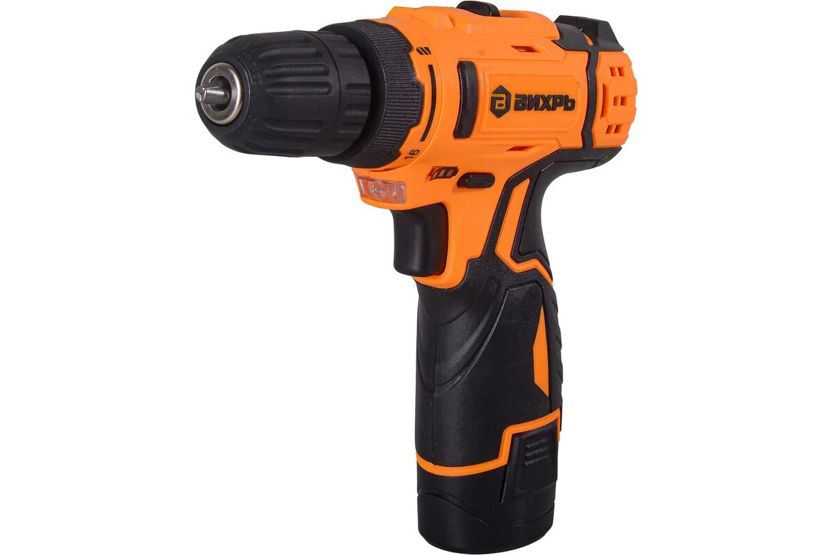 Аккумуляторная дрель-шуруповёрт Вихрь "ДА-12Л-2К", 2 скорости, 2 аккумулятора