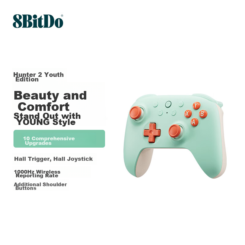 Геймпад 8BitDo 81HD03D совместимый с Android, ПК, cyan orange