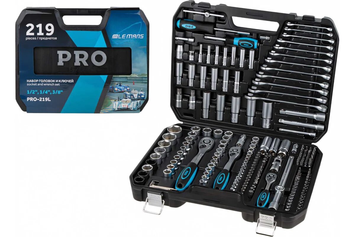 Набор инструментов STARTUL PRO Le Mans 1/4", 3/8", 1/2" 6 граней, 219 предметов PRO-219L