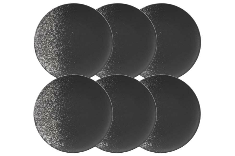 Набор 6 тарелок закусочных, 20 см, фарфор P, черная, в белую крапинку, Caviar Galaxy (Maxwell&Williams)