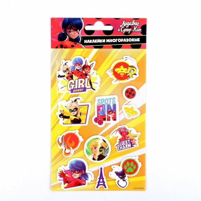 Наклейки Sima-land вспененные "Леди Баг и Супер-Кот" желтые