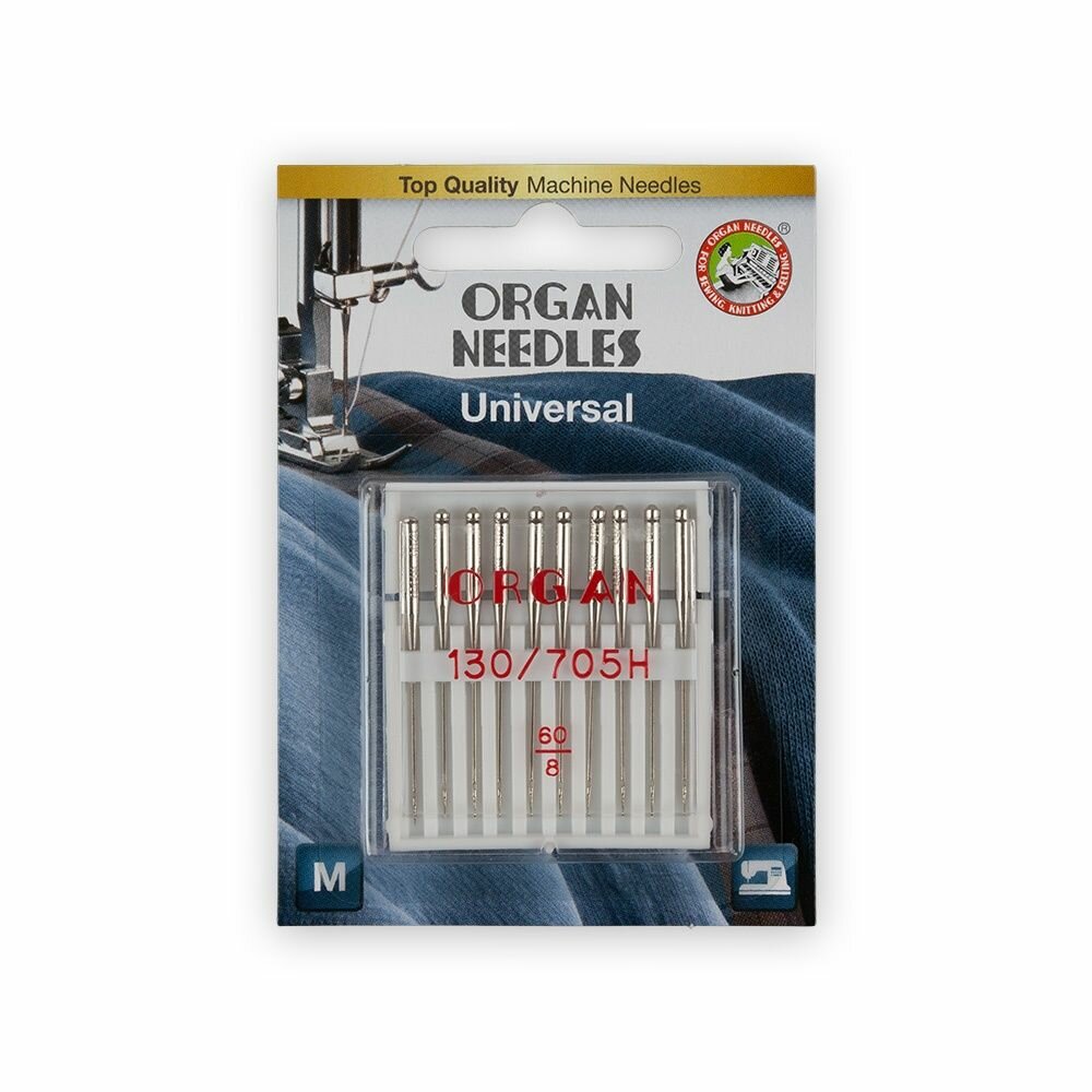 Иглы для швейной машины ORGAN универсальные 10 шт, в блистере, № 60