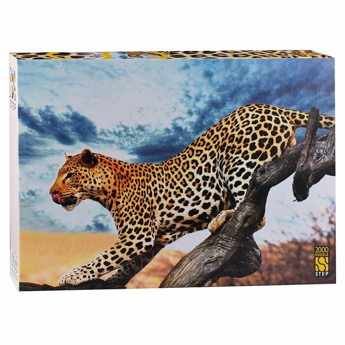 Пазл Step Puzzle 2000 элементов, "Леопард в дикой природе", в коробке (84053)
