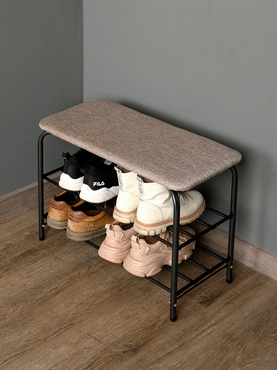 Подставка для обуви LAKSI черный матовый/лен натурель