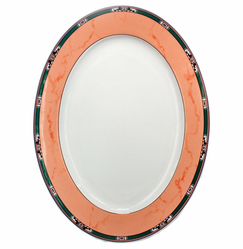 Блюдо 36 см овальное Thun "Кайро /Розовый мрамор /окантовка" / 232464